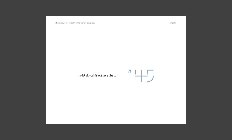 Concept 1 Design Presentation Deck for N45 Architecture Branding